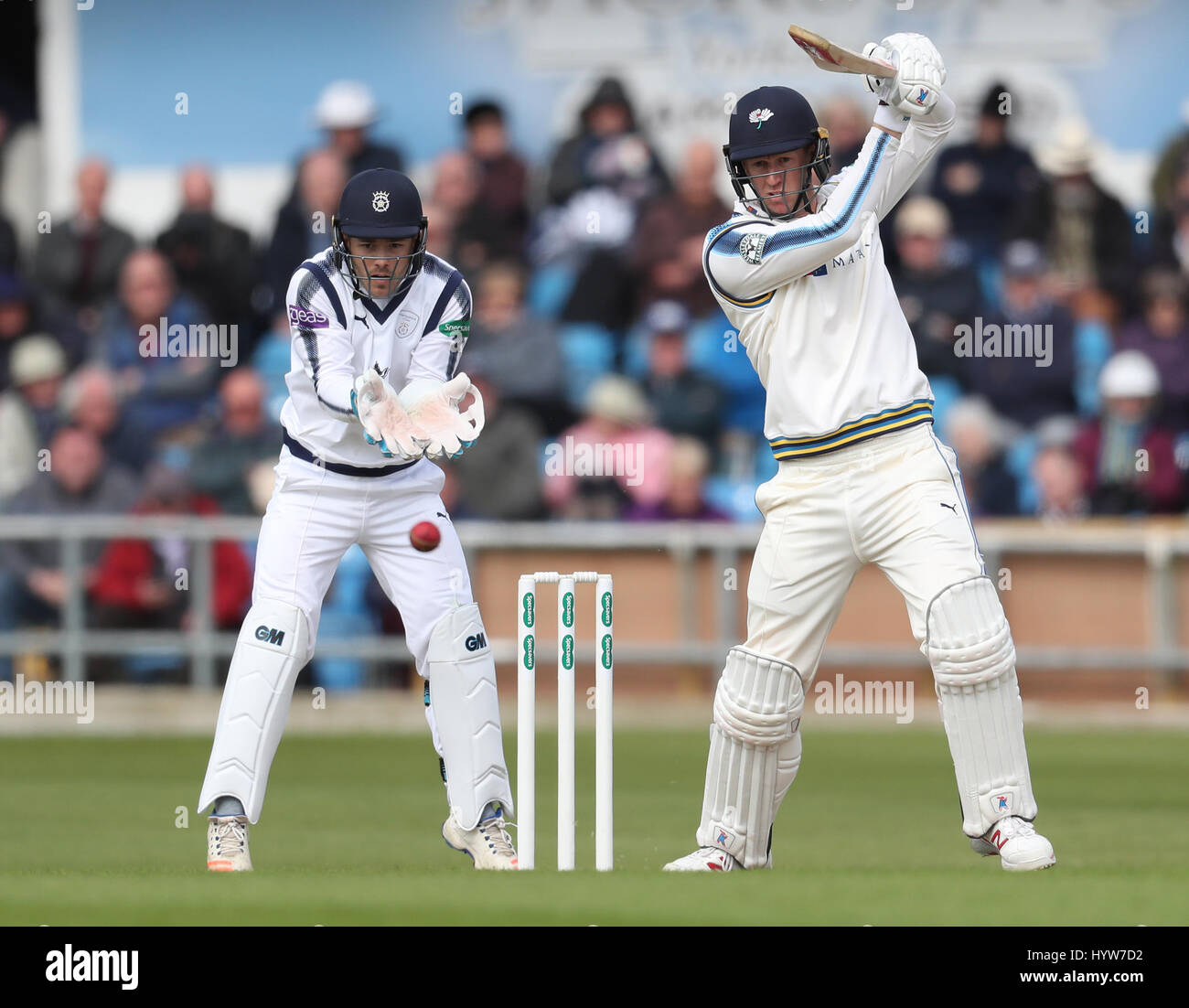 Yorkshire's Steven Patterson during day one of the Specsavers County ...
