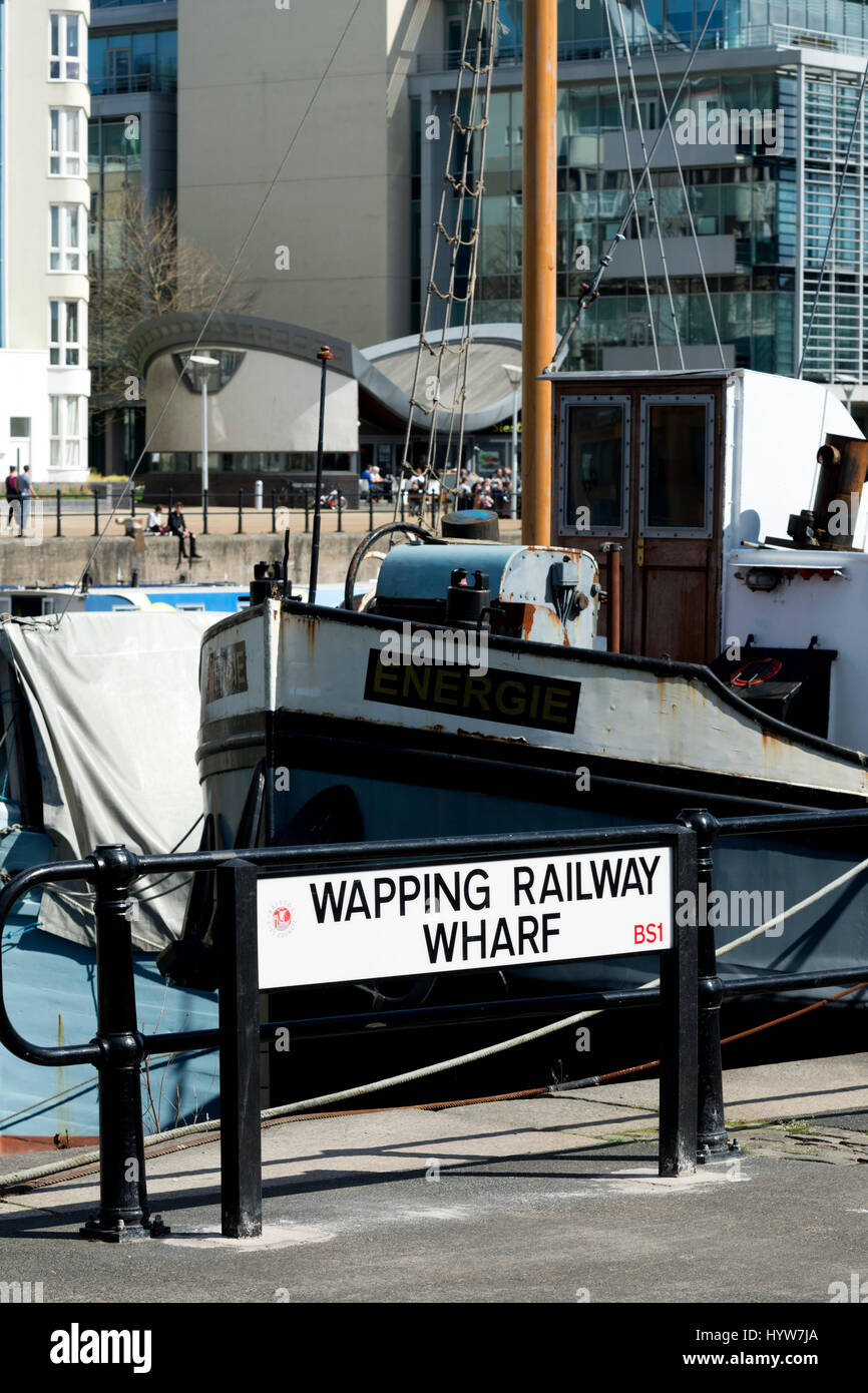 Wapping Railway Wharf sign, Bristol, UK Stock Photo - Alamy