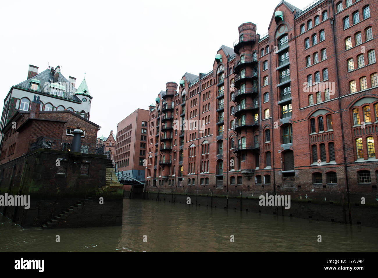 Red brick buildings in the Speicherstadt district of Hamburg, Germany ...