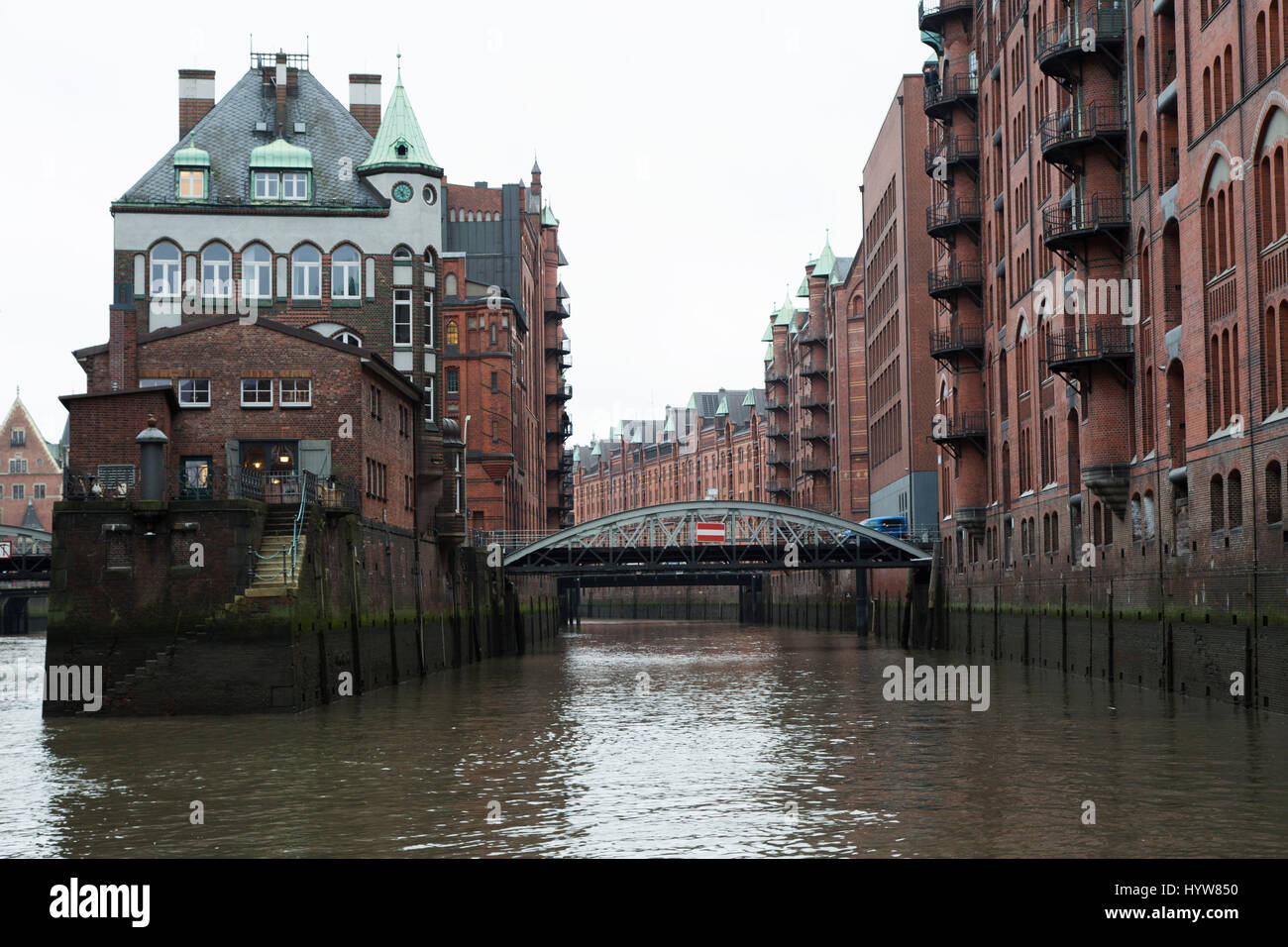 Red brick buildings in the Speicherstadt district of Hamburg, Germany ...