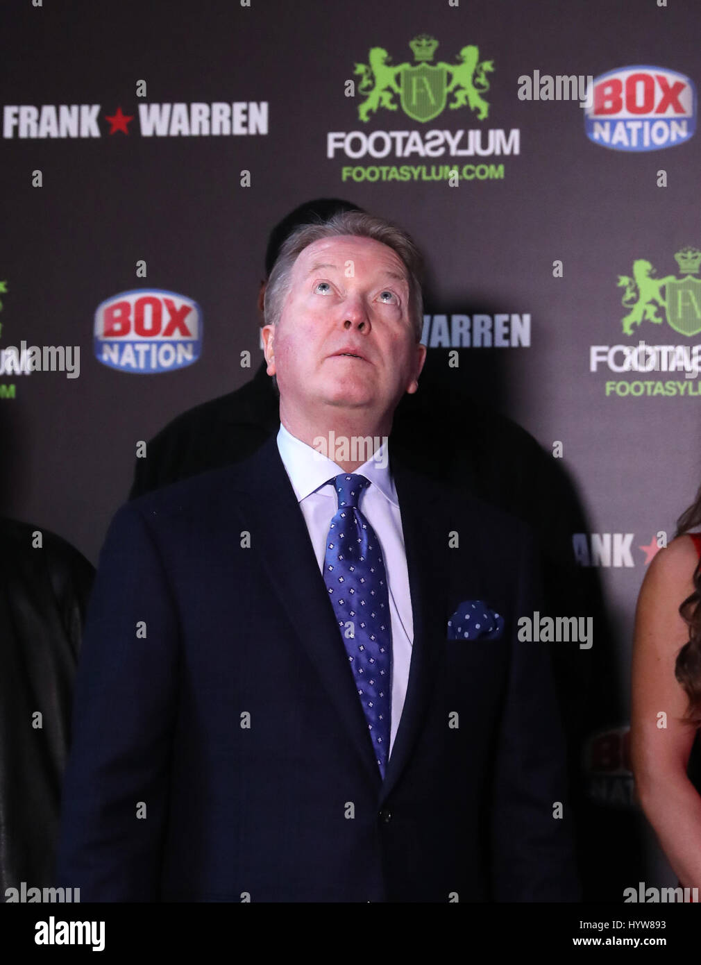 Promoter Frank Warren during the weigh-in at The Printworks, Manchester ...
