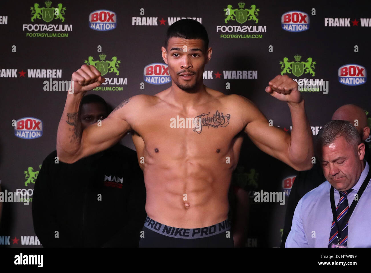 Jordan Thompson during the weigh-in at The Printworks, Manchester Stock ...