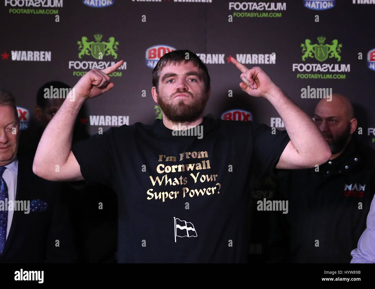 Marcus Kelly during the weigh-in at The Printworks, Manchester Stock ...