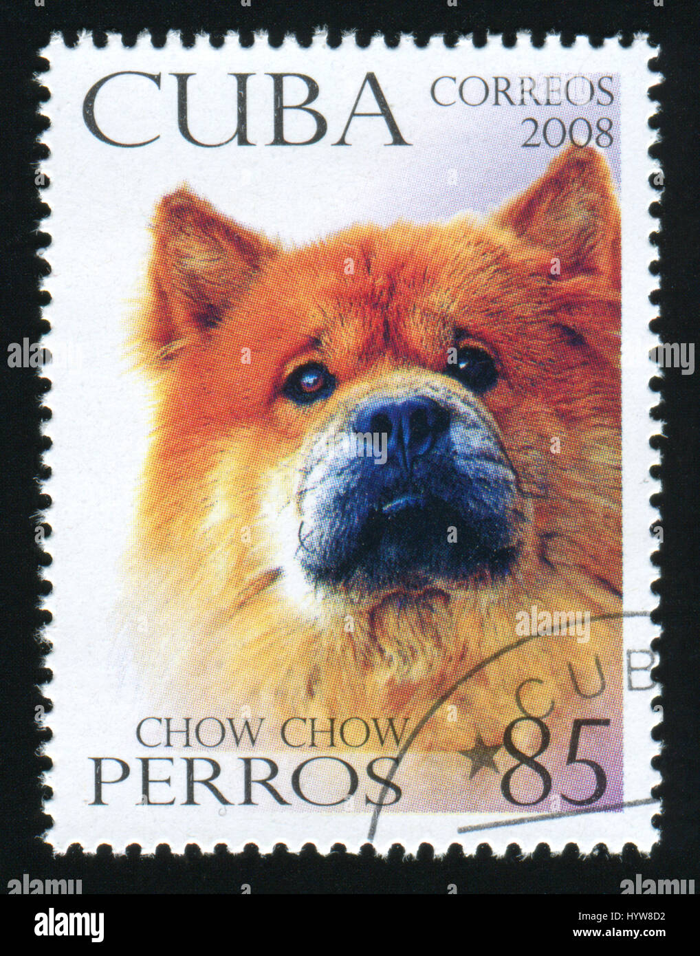 CUBA - CIRCA 2008: A post stamp printed in Cuba shows image of a Chow ...
