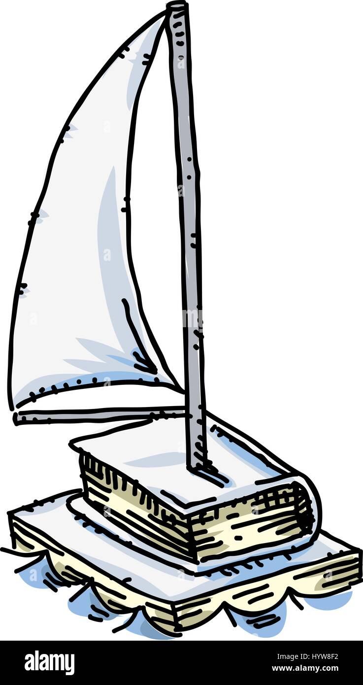 A cartoon sailboat made from a book Stock Vector Image & Art - Alamy