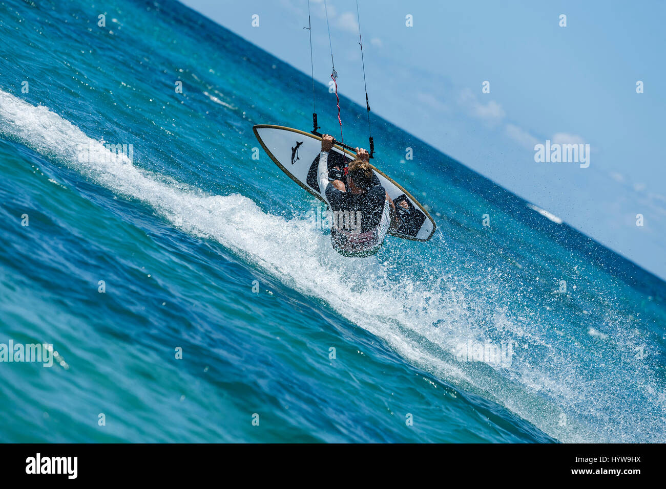 Kite surfing, Ocean Park, Puerto Rico Stock Photo - Alamy