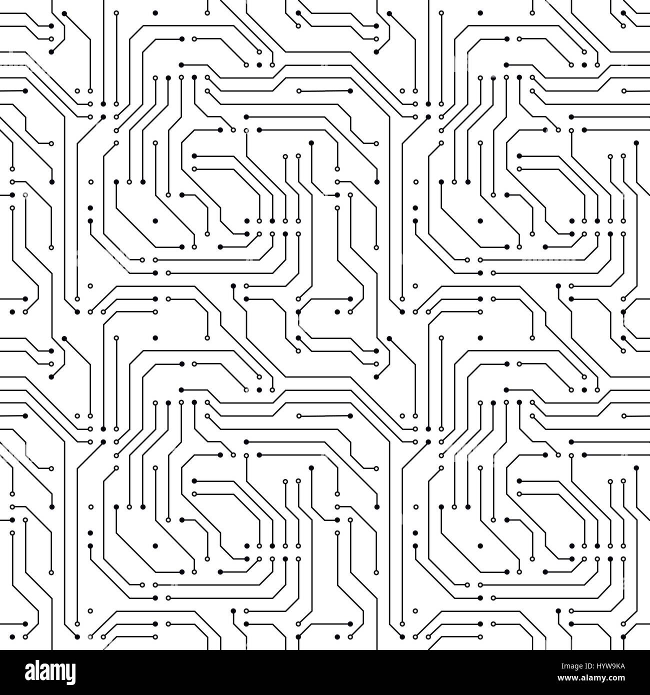 Computer Microchip Seamless Pattern On White Stock Vector Image And Art