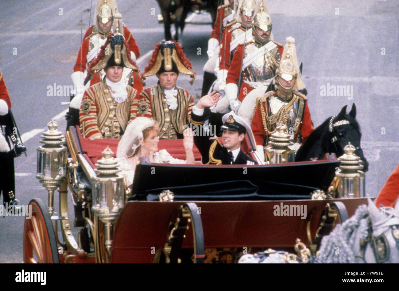 Wedding of Prince Andrew and Sarah Ferguson July 1986. Prince Andrew ...