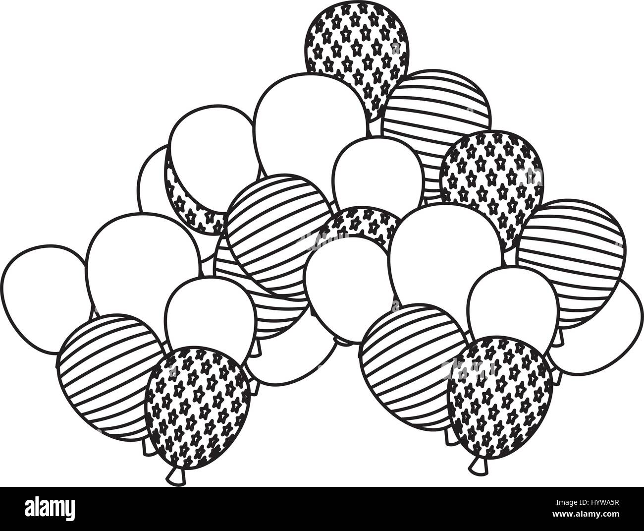united states of america balloons air party vector illustration design ...