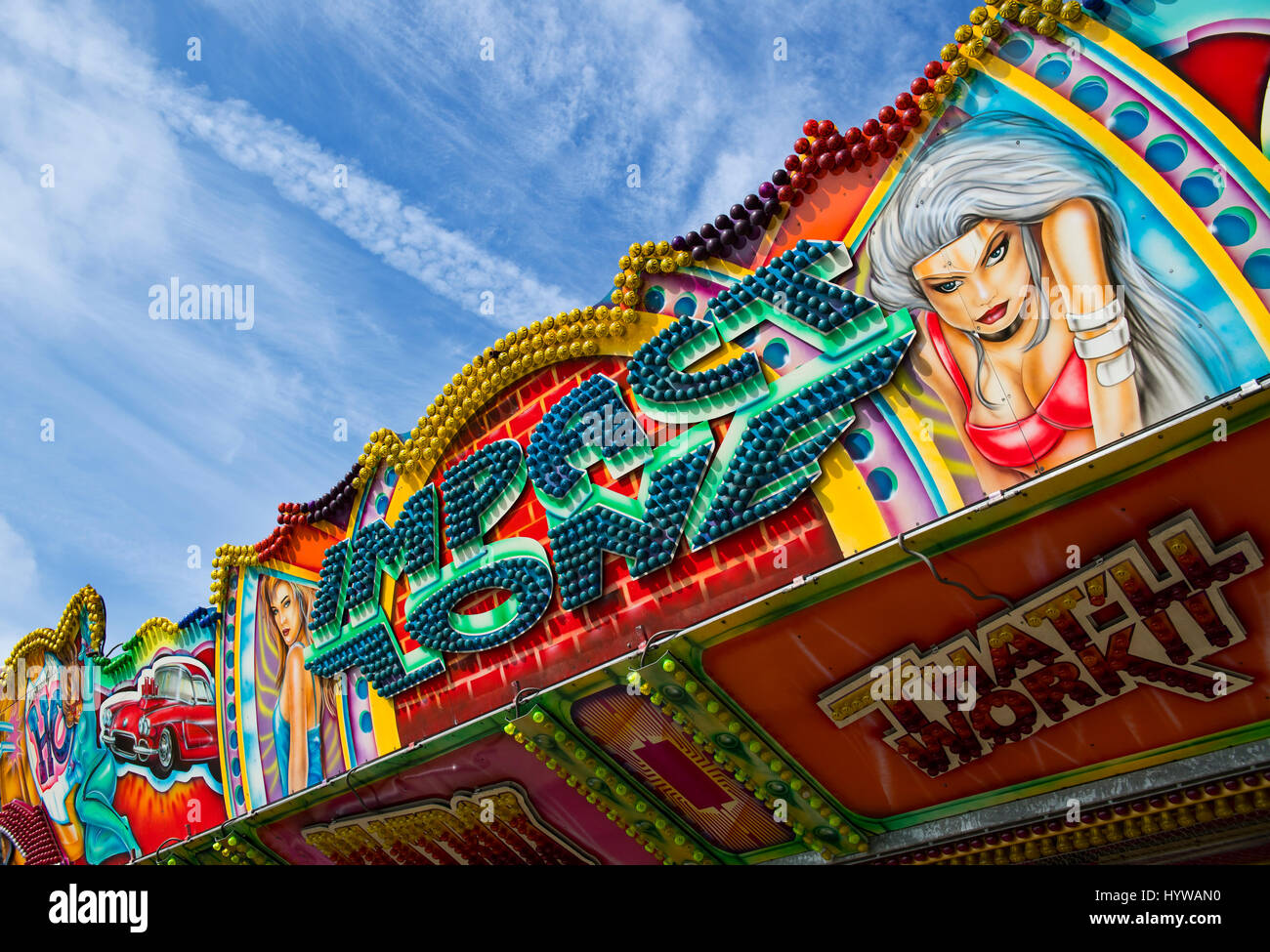 Fairground ride sign hi-res stock photography and images - Alamy