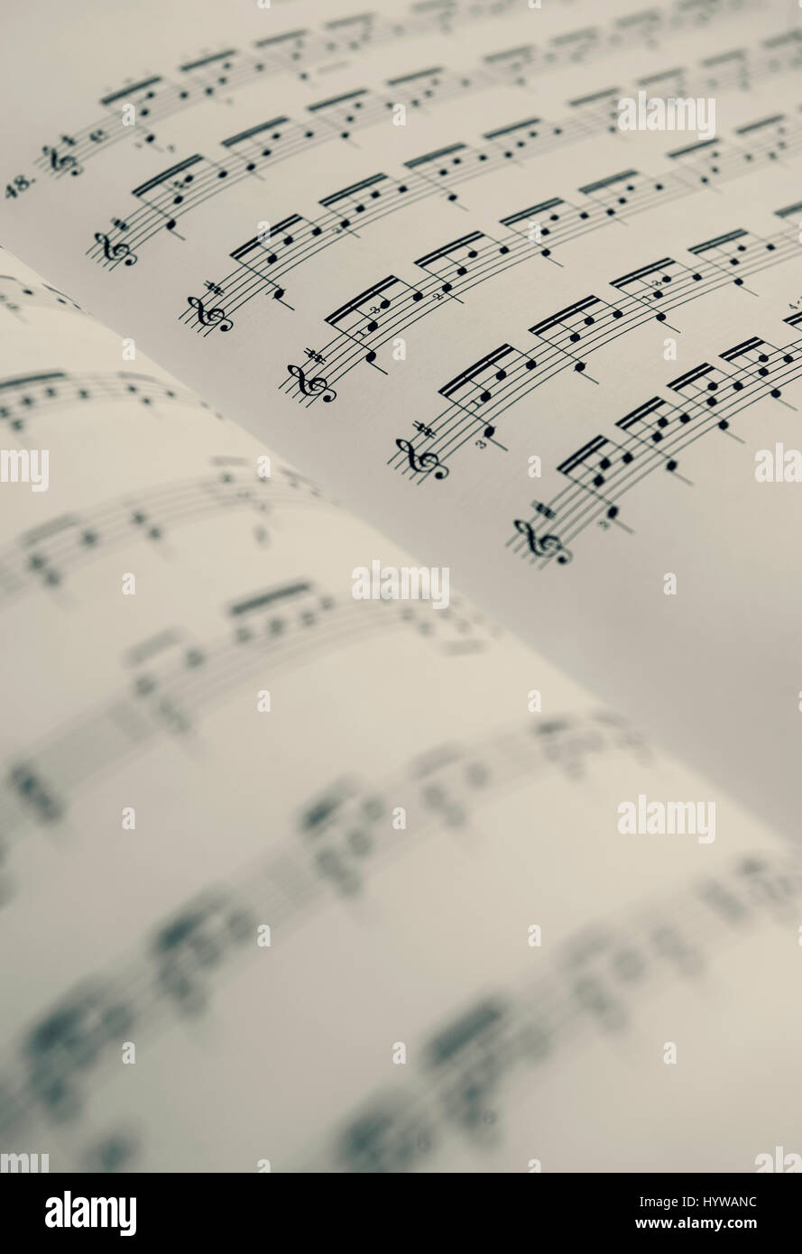 Detail of sheet music Stock Photo - Alamy