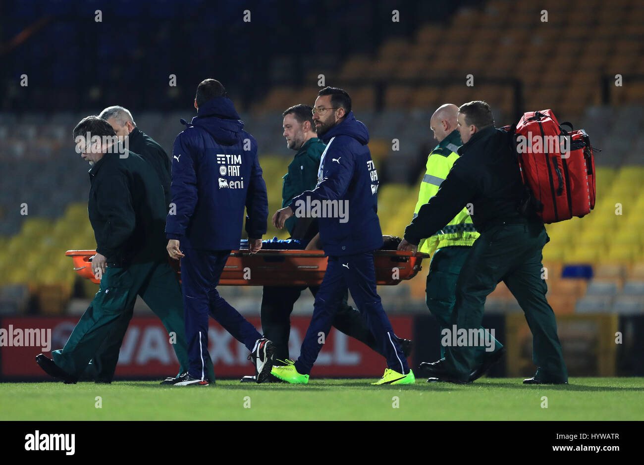 Italy's Alice Parisi is stretchered off during the International ...