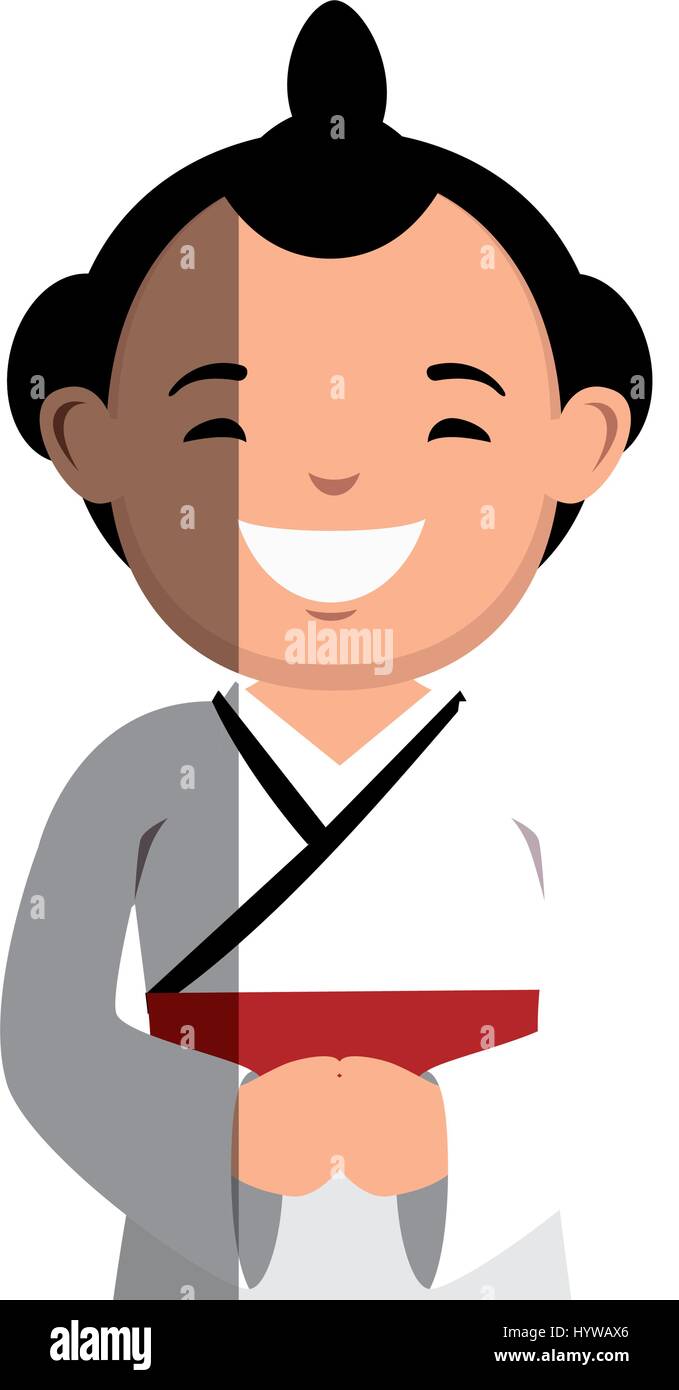 japanese ethnic man avatar vector illustration design Stock Vector ...