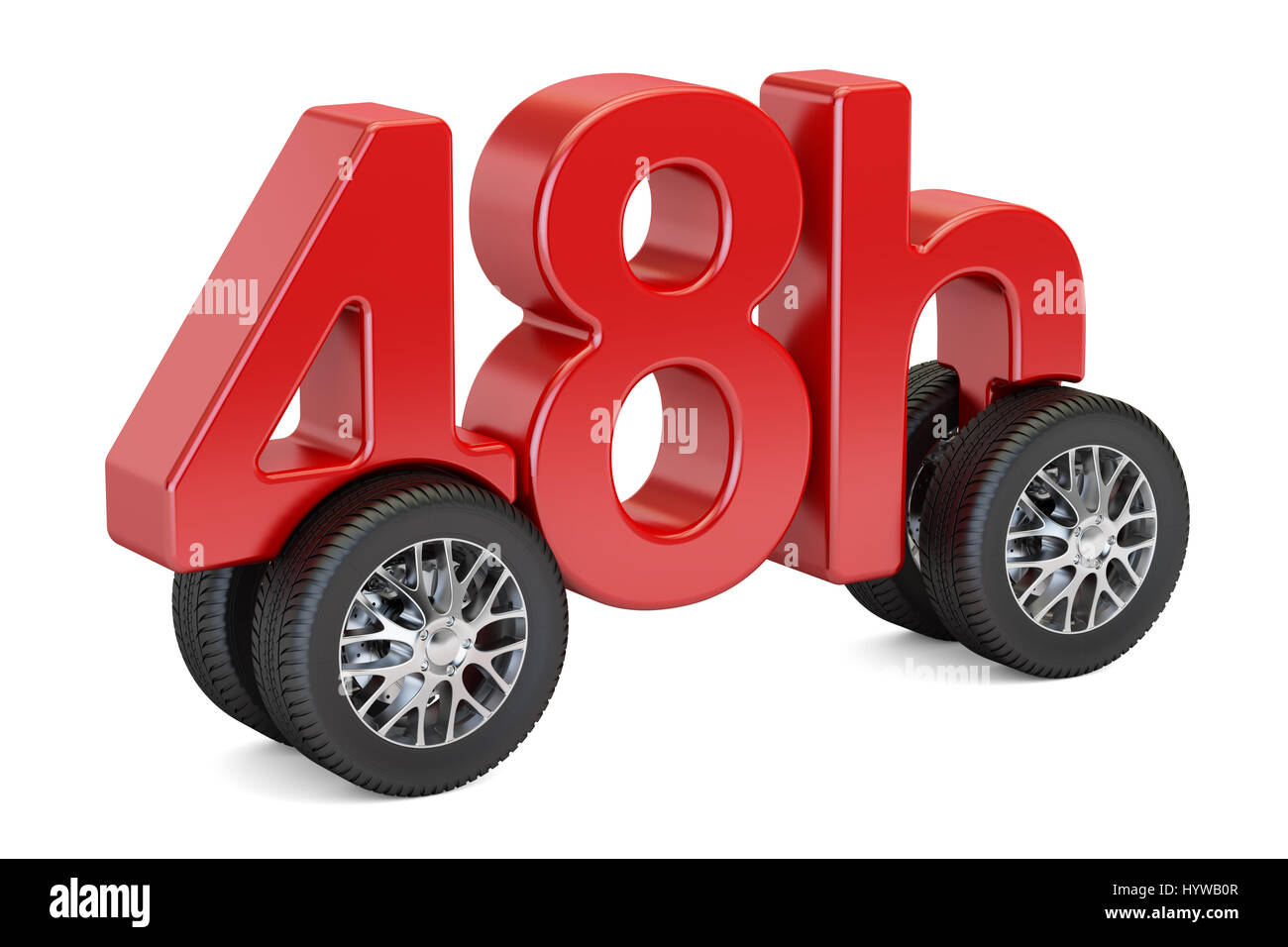 48 hours delivery concept, 3D rendering isolated on white background ...
