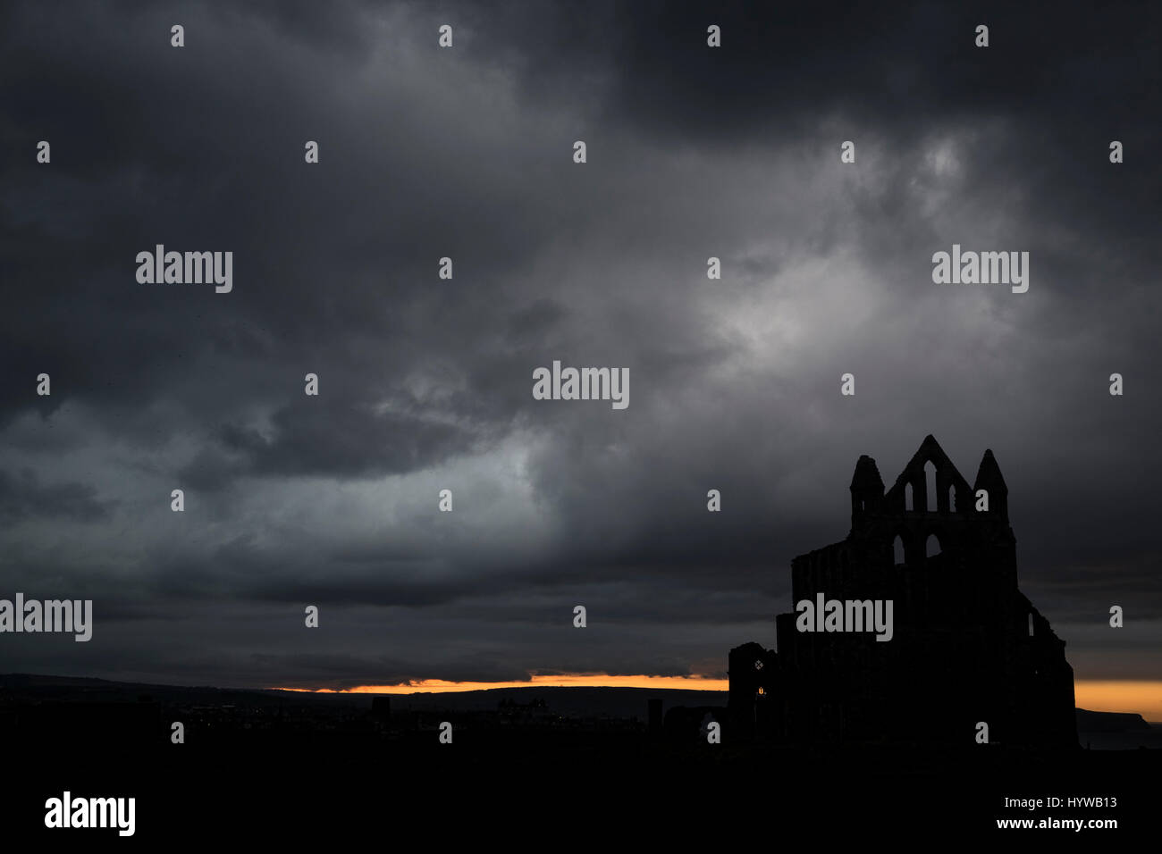 Whitby abbey silhouette hi-res stock photography and images - Alamy