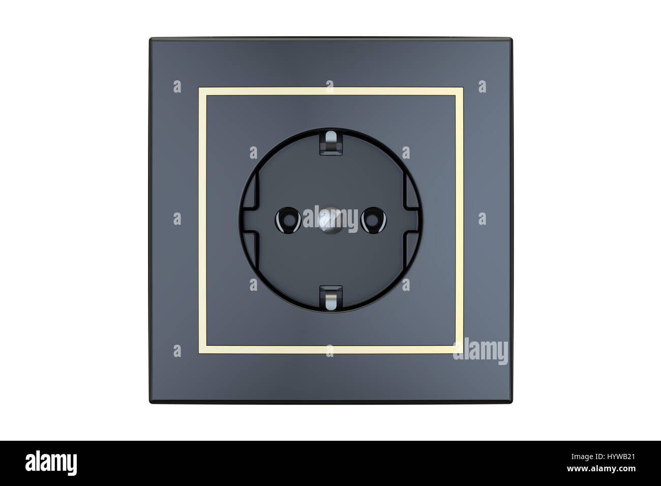 black electrical outlet, 3D rendering isolated on white background ...