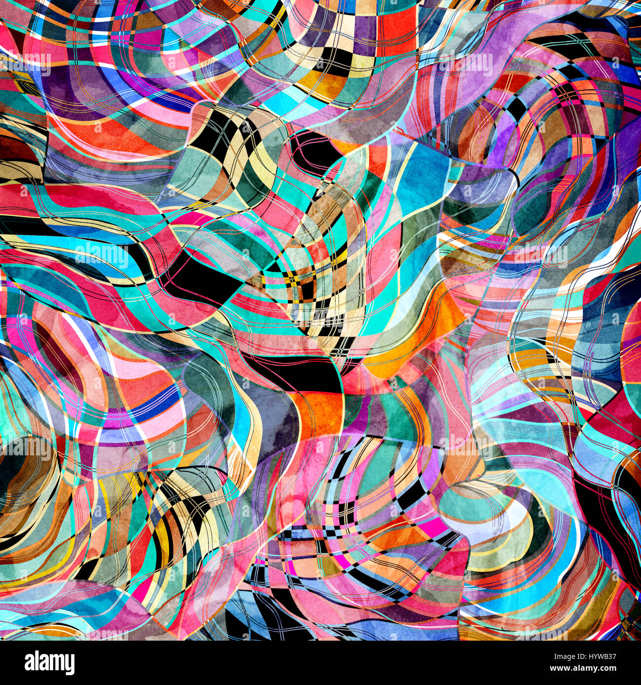 Abstract bright colorful background with different wavy elements Stock ...