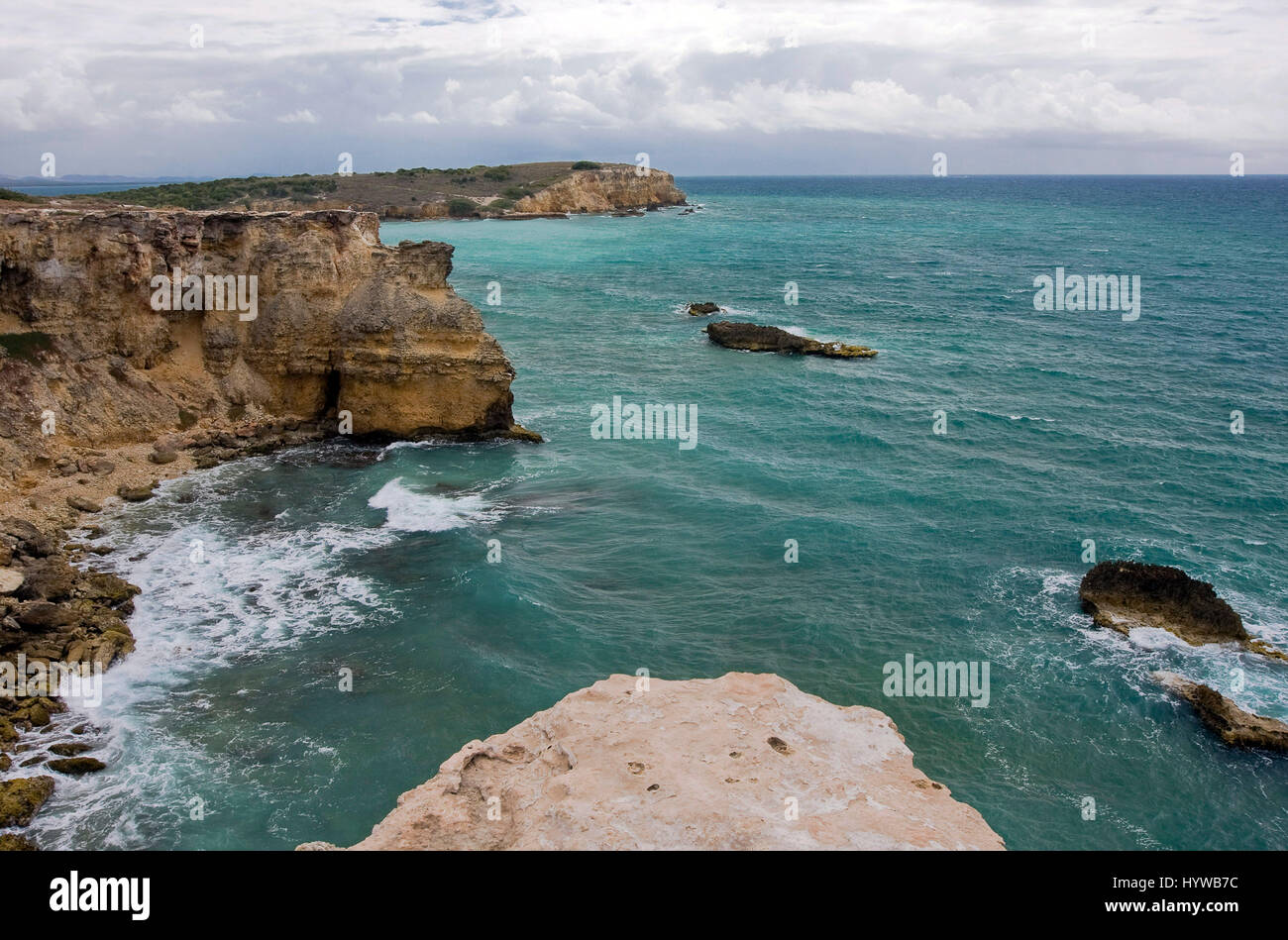 Cliffs of a rough coast line in Puerto Rico Stock Photo - Alamy