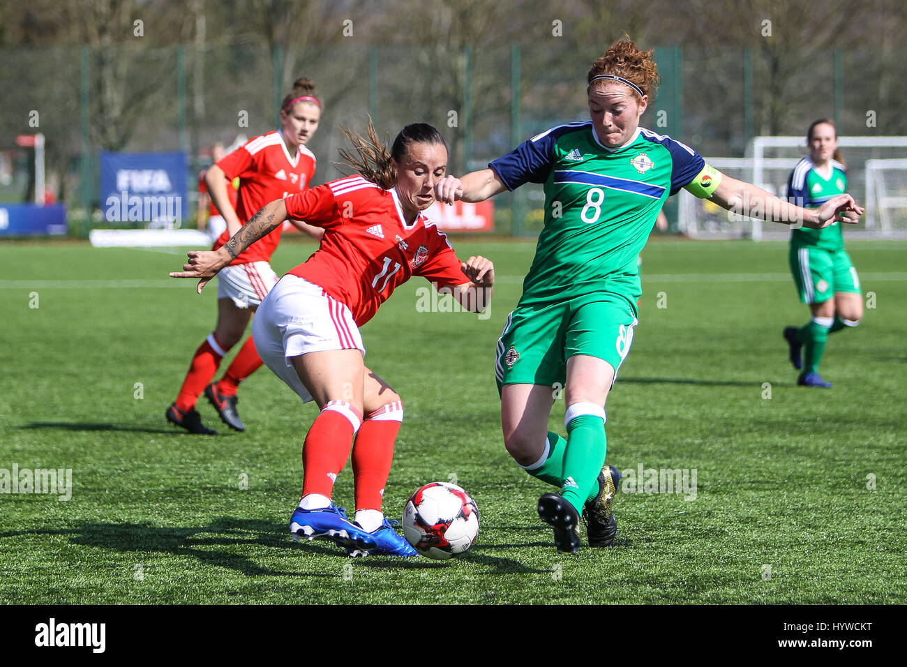 Ystrad Mynach, Wales, UK. 7th Apr, 2017. Natasha Harding of Wales and ...