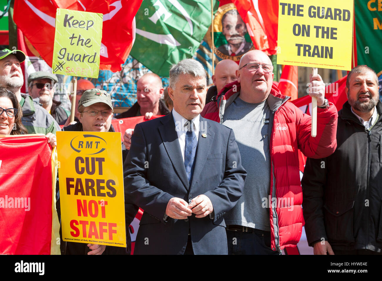 London, UK. 26th Apr, 2017. Mick Cash, RMT General Secretary at RMT ...