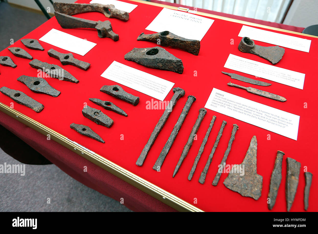 April 10, 2017 - Napa, CA, U.S. - Examples of ancient Jewish carpenter ...