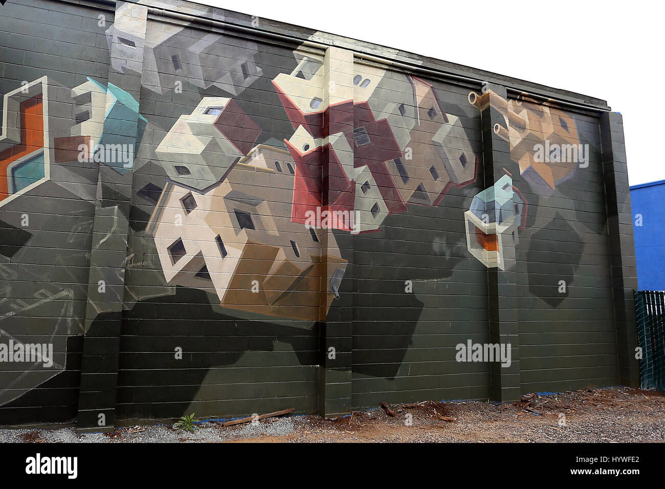 Napa, CA, USA. 26th Apr, 2017. Work in progress of the mural by artist ...