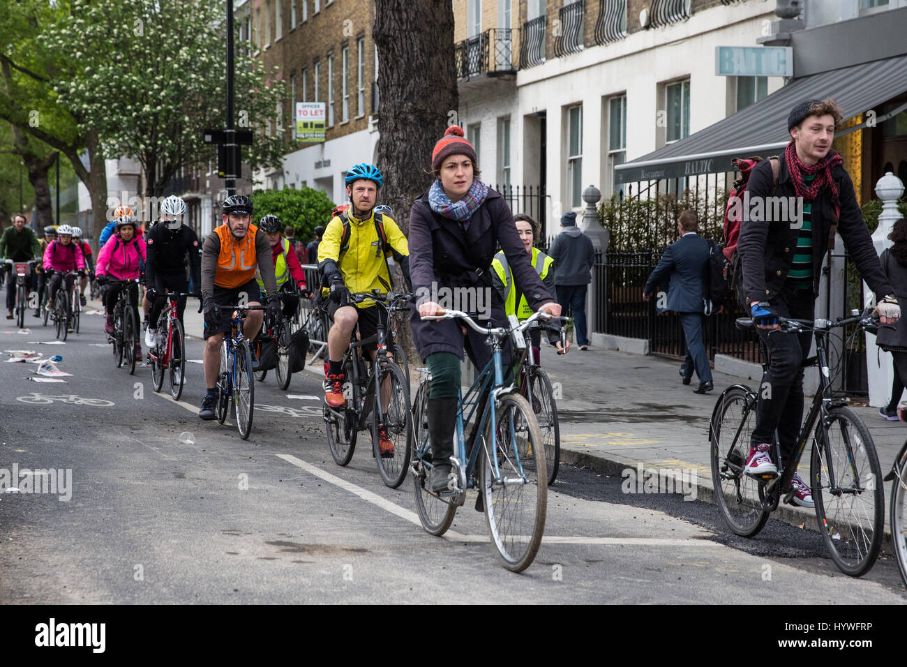 Southwark cyclists bike train hi-res stock photography and images - Alamy