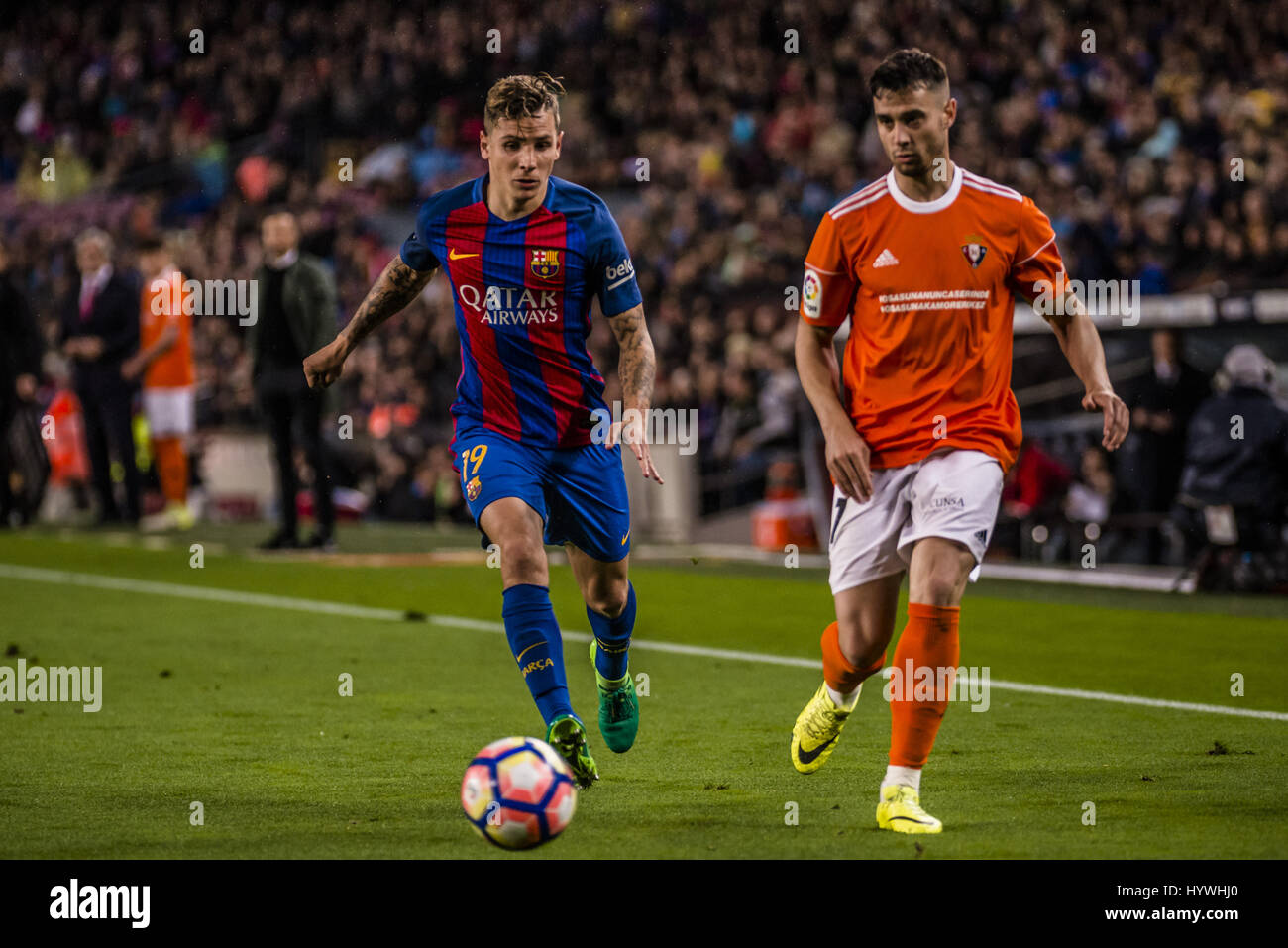 Barcelona, Catalonia, Spain. 26th Apr, 2017. FC Barcelona defender ...