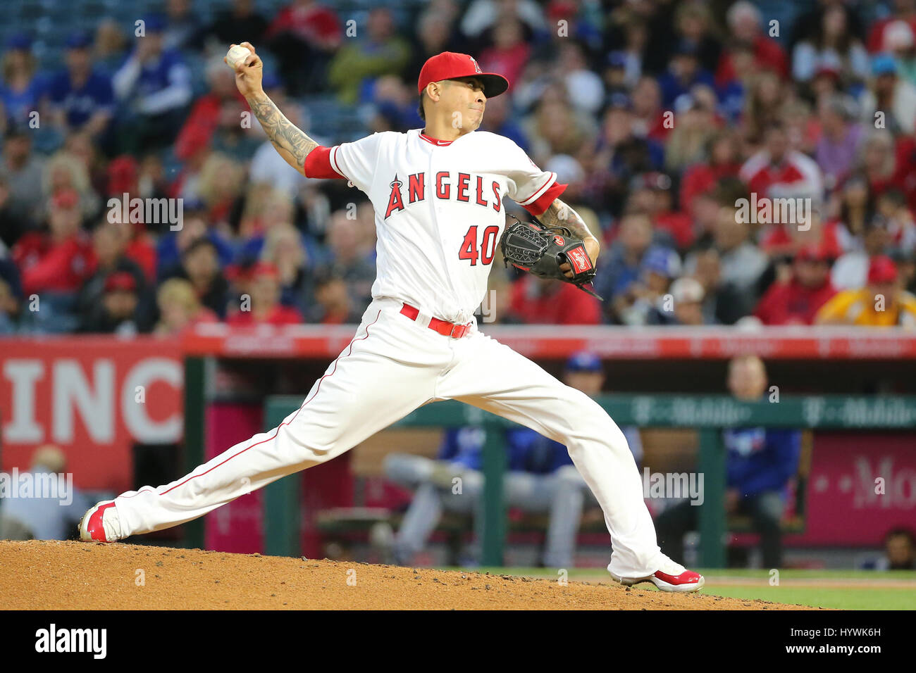 April 24, 2017: Los Angeles Angels starting pitcher Jesse Chavez #40 ...