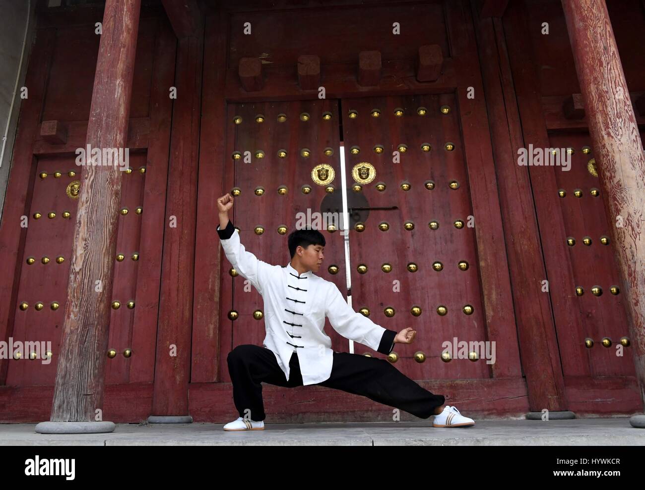 Zhengzhou, China's Henan Province. 26th Apr, 2017. A learner practices ...