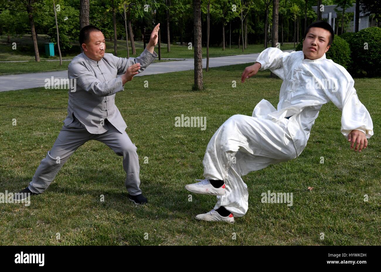 Zhengzhou, China's Henan Province. 26th Apr, 2017. Learners practice ...