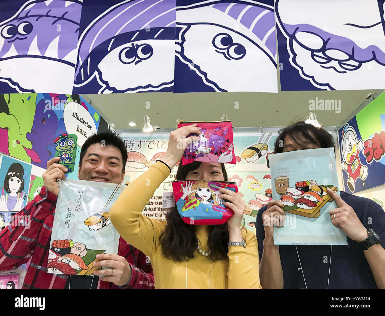 Tokyo, Japan. 26th Apr, 2017. (from left) Keita Tsuro, Saka Maeda ...