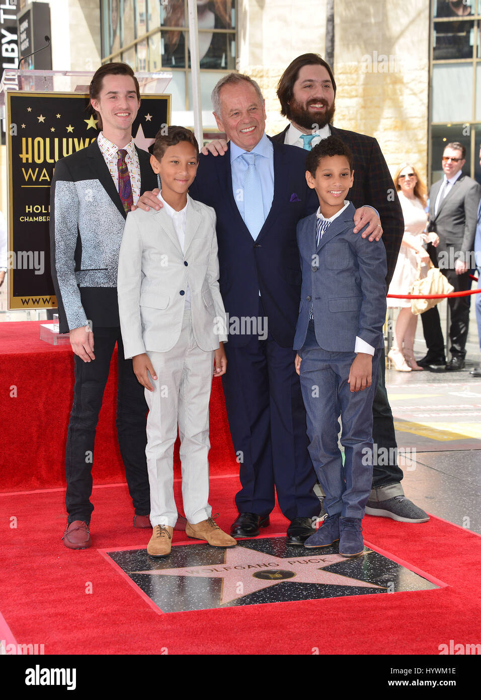 Los Angeles, USA. 26th Apr, 2017. Wolfgang Puck - star 050 with boys ...