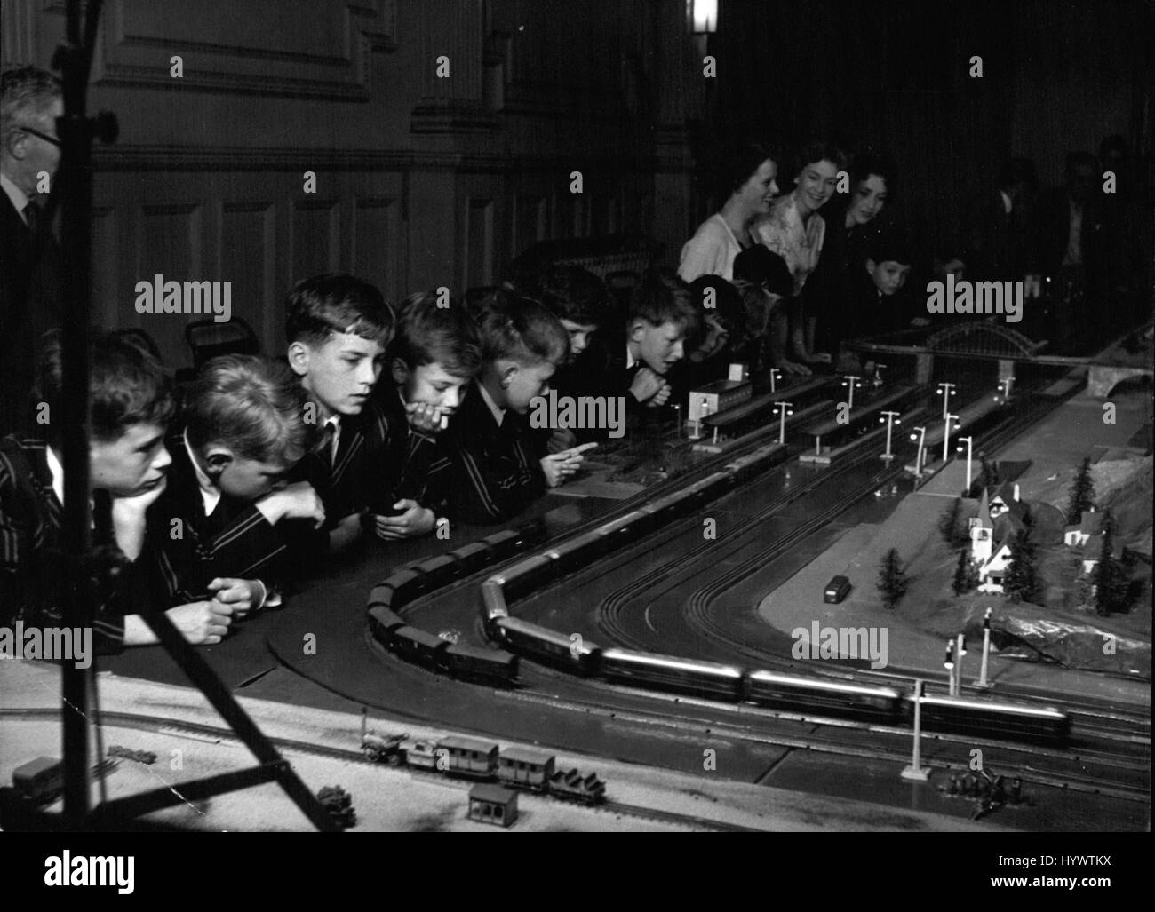 Boys of the Chelmsford Hall School, Eastbourne are fascinated as they ...
