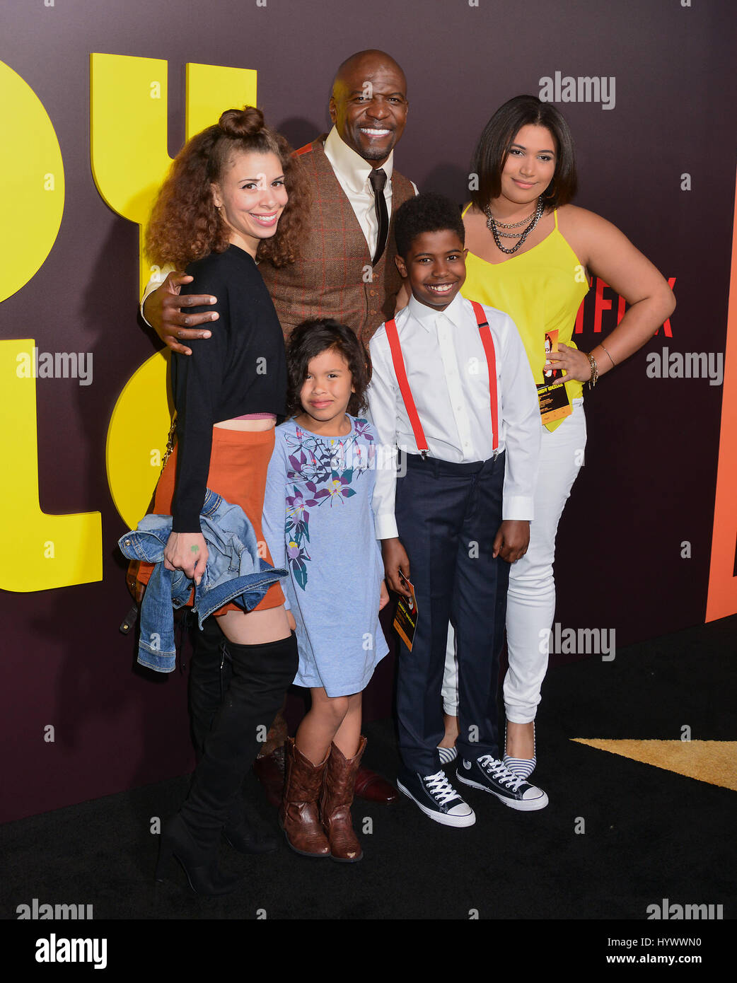 Los Angeles, USA. 06th Apr, 2017. Terry Crews and family 048 arriving ...