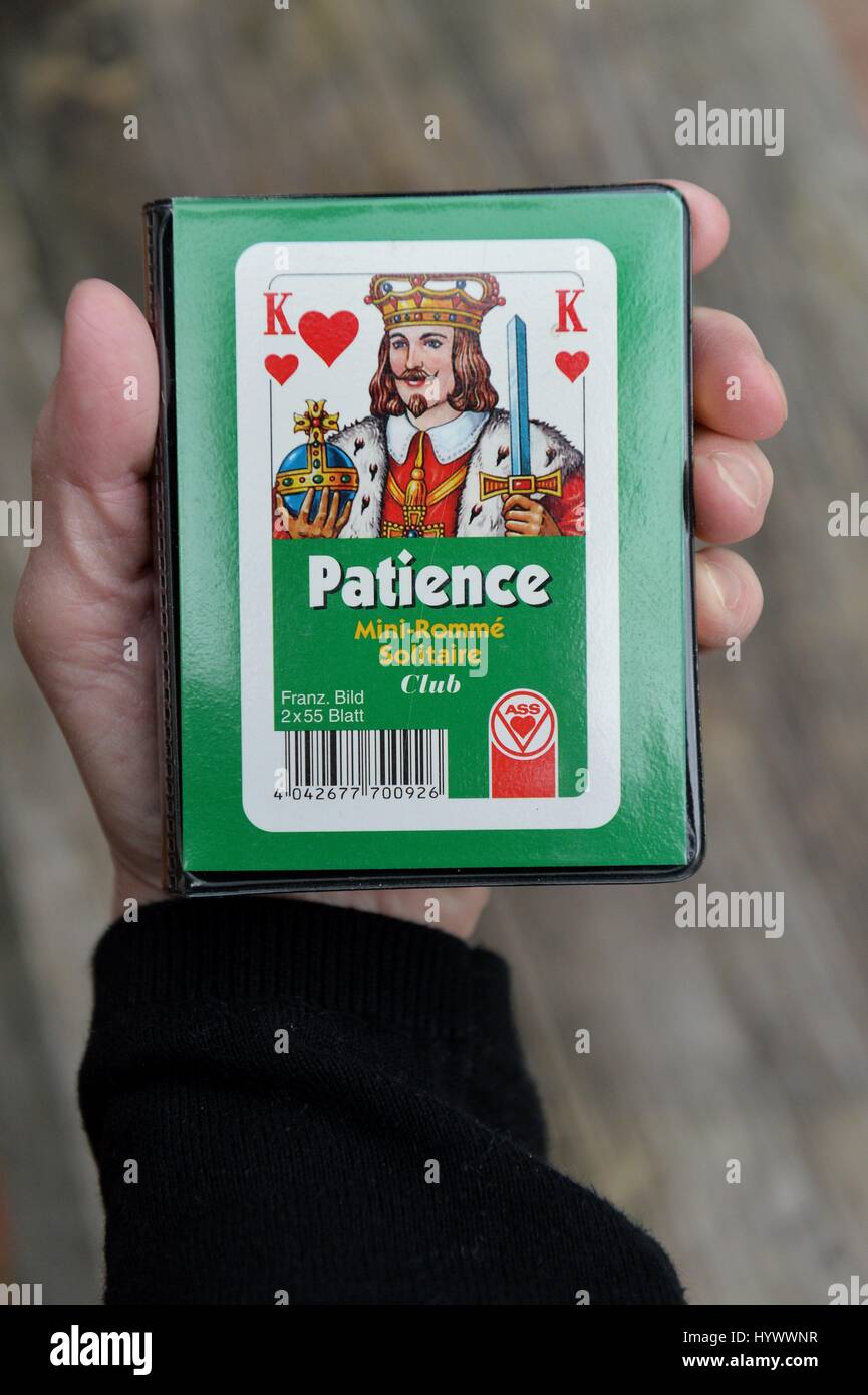 Patience playing cards, Germany, city of Osterode, 06.April 2017. Photo ...