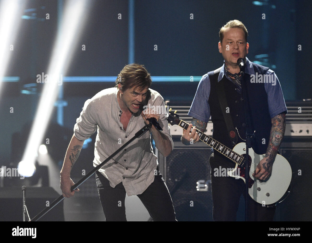 Berlin, Germany. 06th Apr, 2017. The singer Campino (M) and his ...