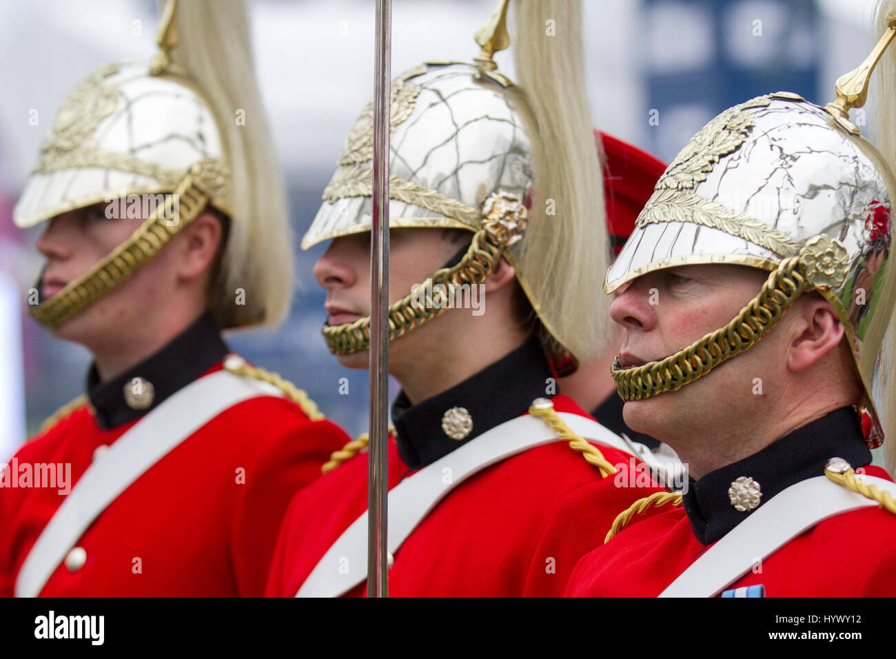 Yeoman British Army Guard of Honour, soldiers of the Queen at Ladies ...