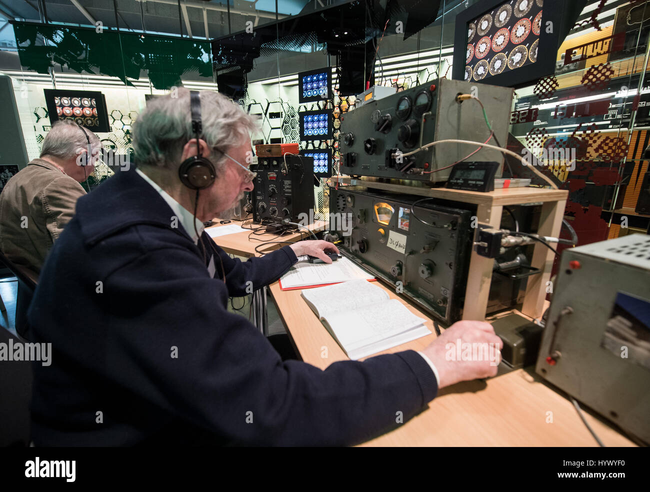 Paderborn, Germany. 7th Apr, 2017. The amateur radio operators Detlef ...