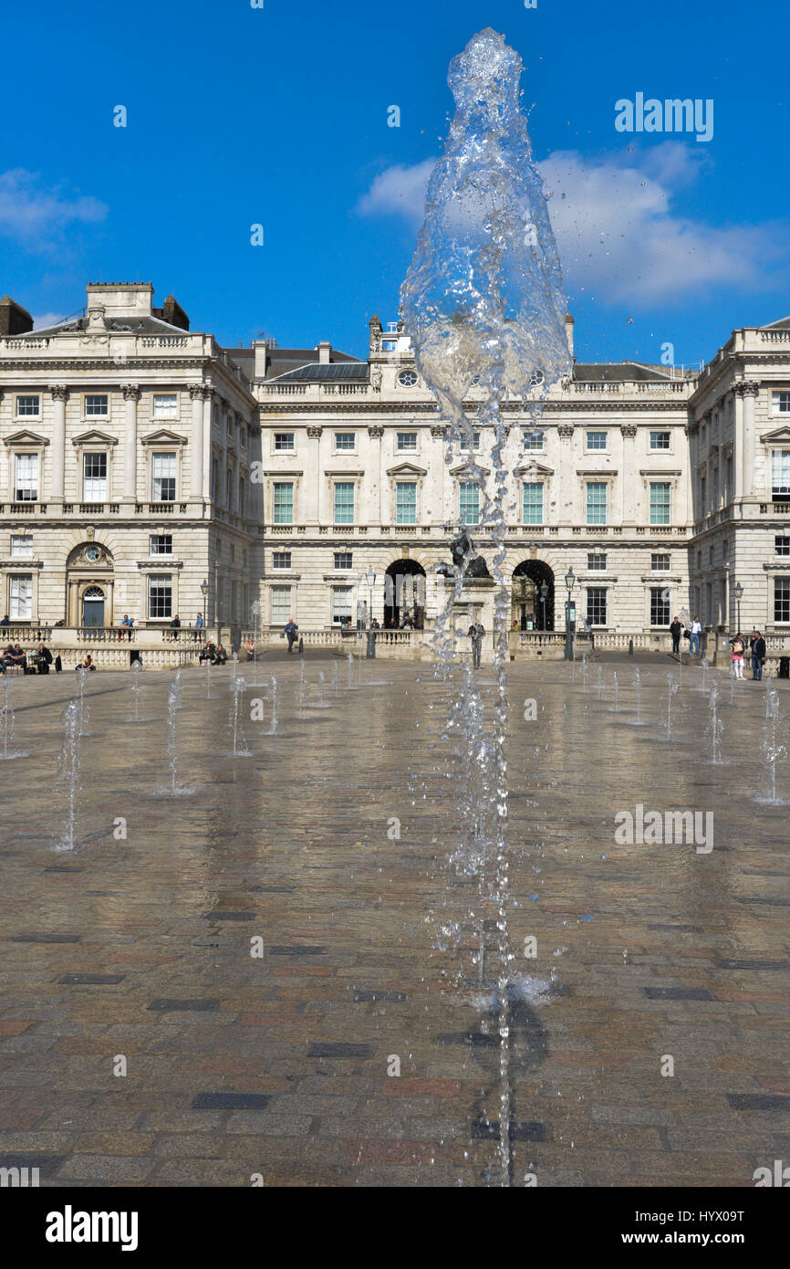 Somerset House, London, UK. 7th April 2017. The fountains in London's ...