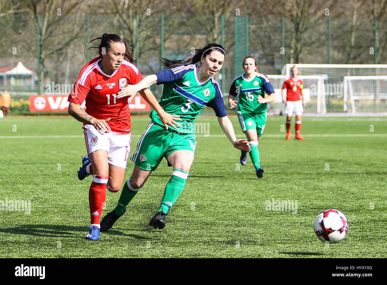 Ystrad Mynach, Wales, UK, 7th April 2017 Natasha Harding of Wales and ...