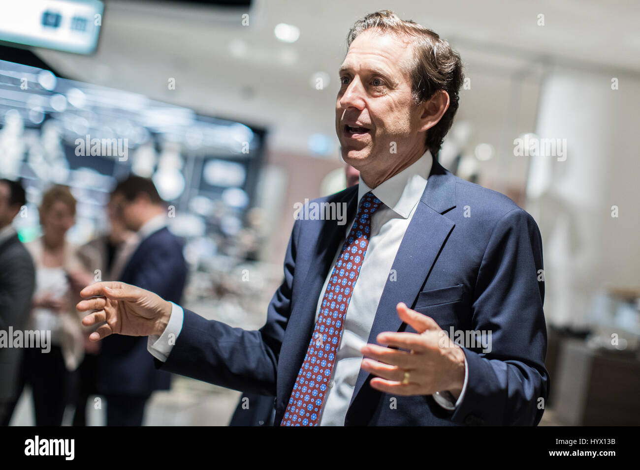 Duesseldorf, Germany. 7th Apr, 2017. Richard Baker, the chairman of the ...