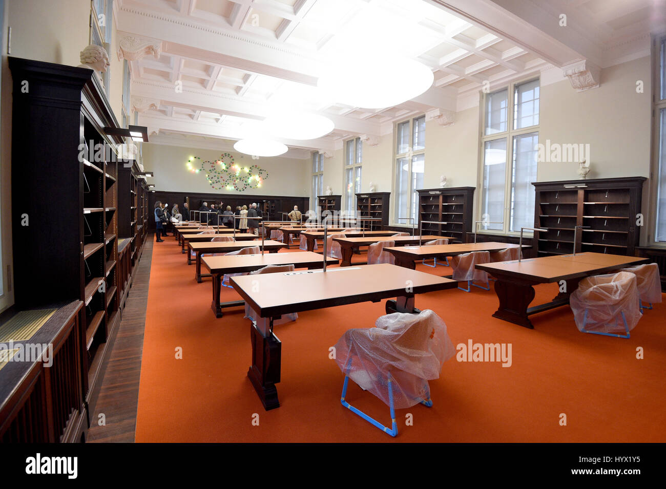 Berlin, Germany. 7th Apr, 2017. The future Reading Room for hand ...