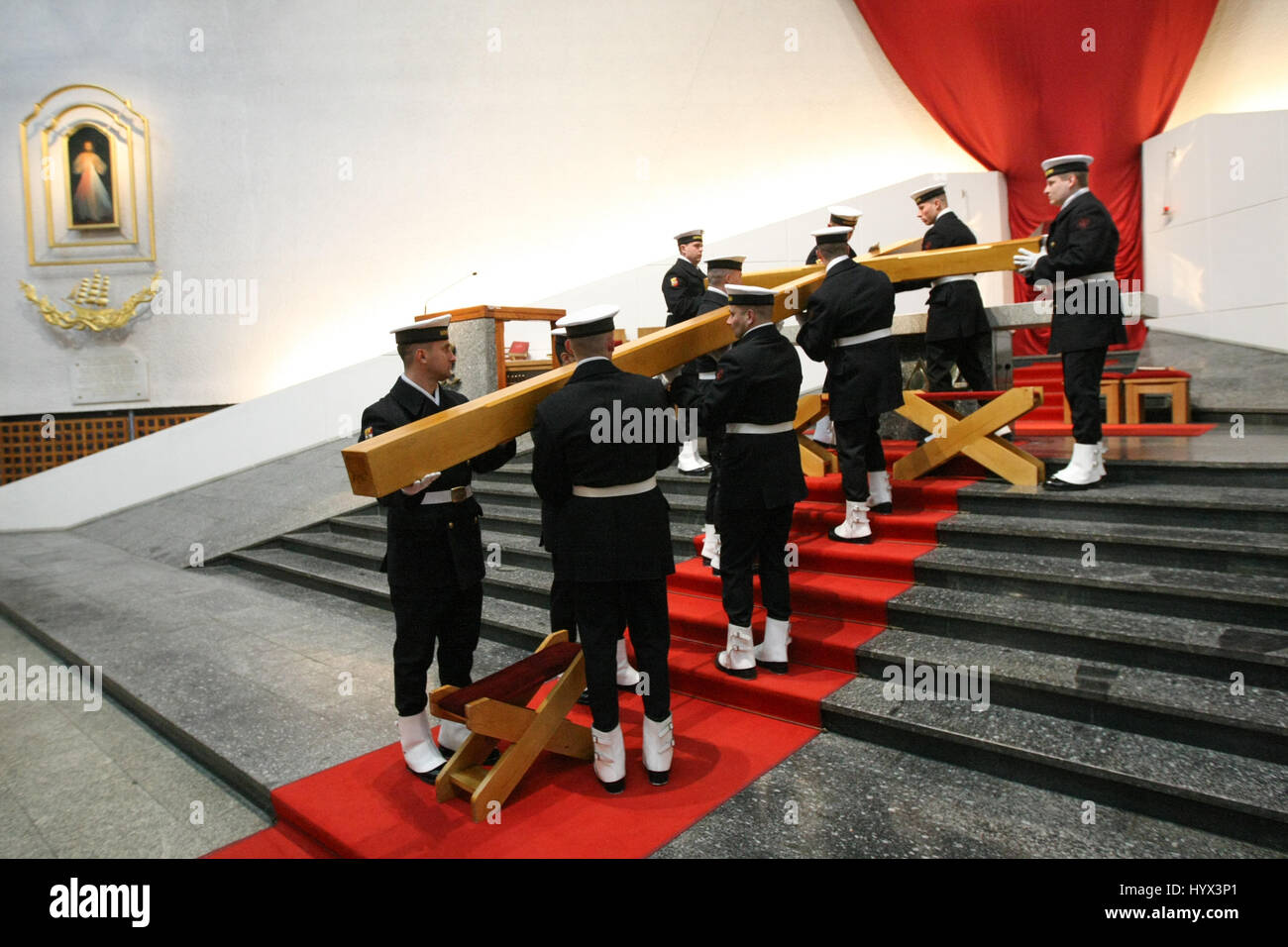Roman catholic soldiers on way to church hi-res stock photography and ...