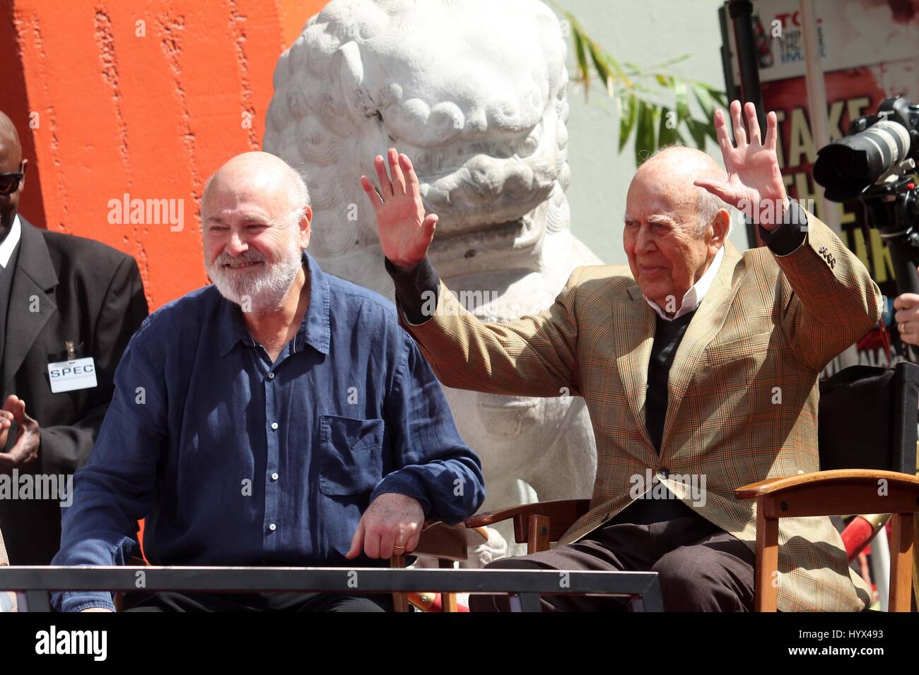 Hollywood, Ca. 7th Apr, 2017. Rob Reiner, Carl Reiner pictured at the ...