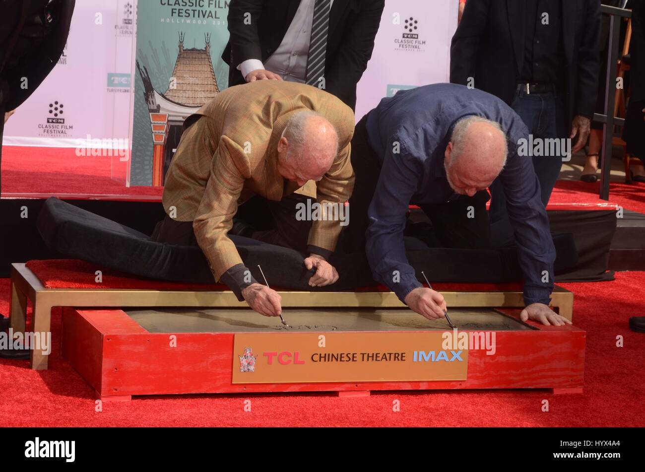 Hollywood, Ca. 7th Apr, 2017. Carl Reiner, Rob Reiner pictured at the ...