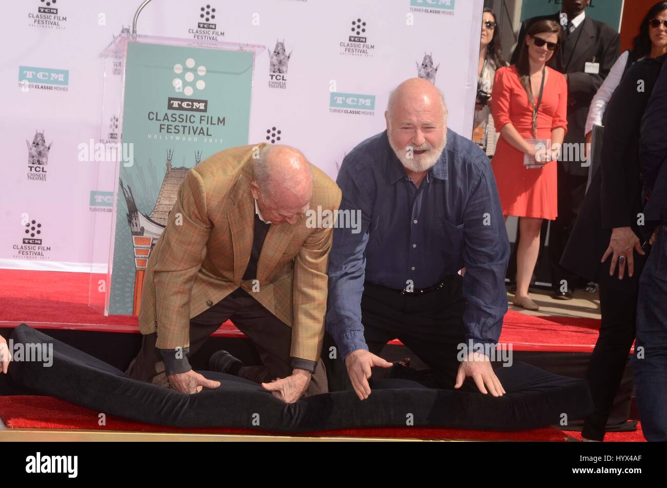 Hollywood, Ca. 7th Apr, 2017. Carl Reiner, Rob Reiner pictured at the ...