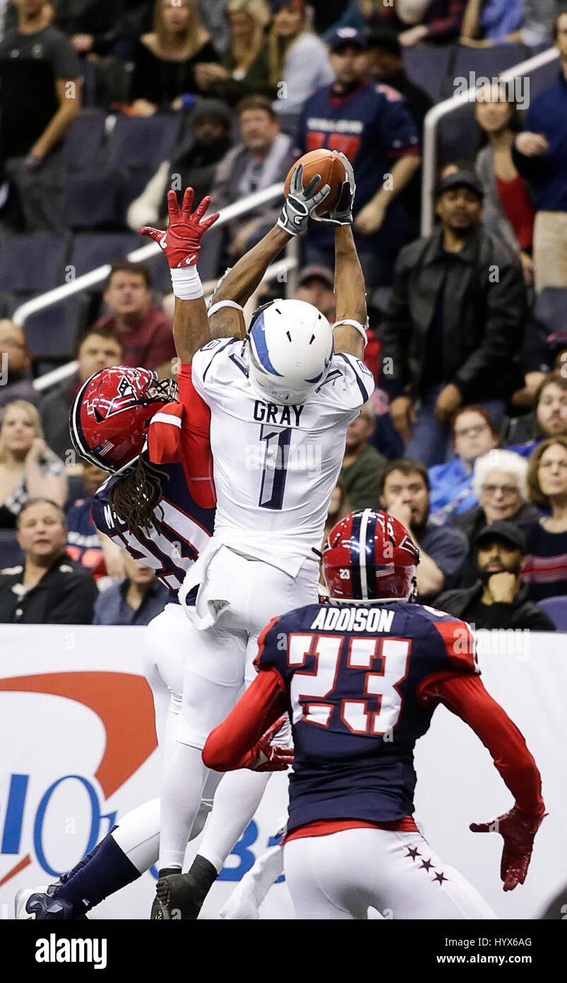 Washington DC, USA. 7th Apr, 2017. Baltimore Brigade WR #1 Reggie Gray ...