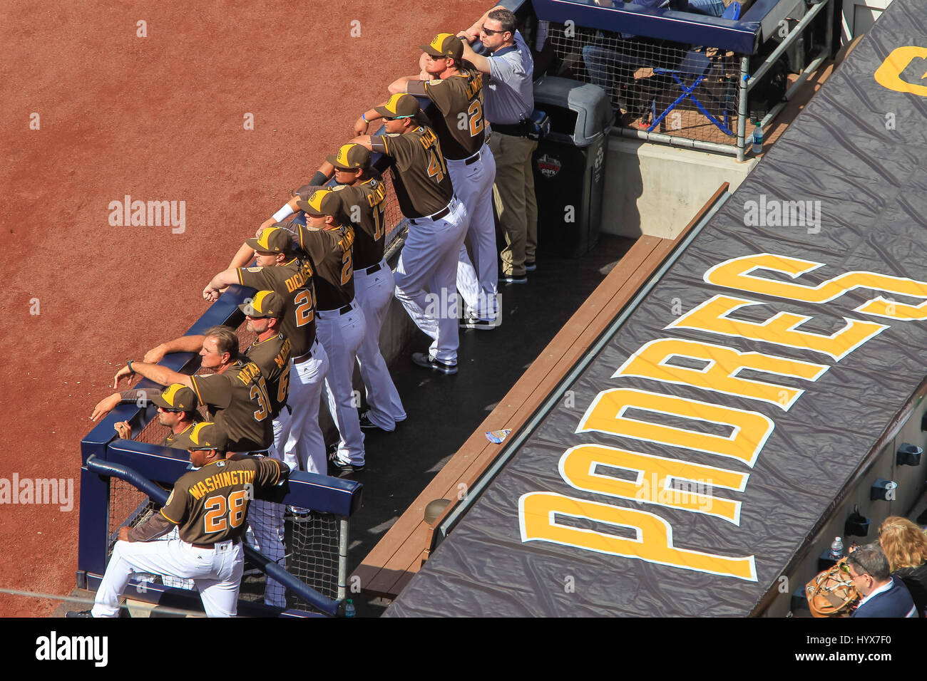 Ca, Usa. 7th Apr, 2017. SAN DIEGO, CA April 7th, 2017 | Padres players ...
