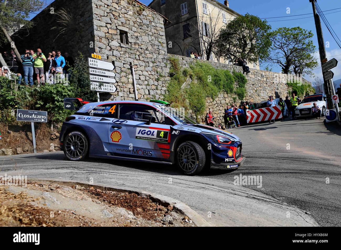April 7th 2017, Island of Corsica; WRC Rally of Corsica, Day 1; 4- Hayden PADDON (NZL) John ...